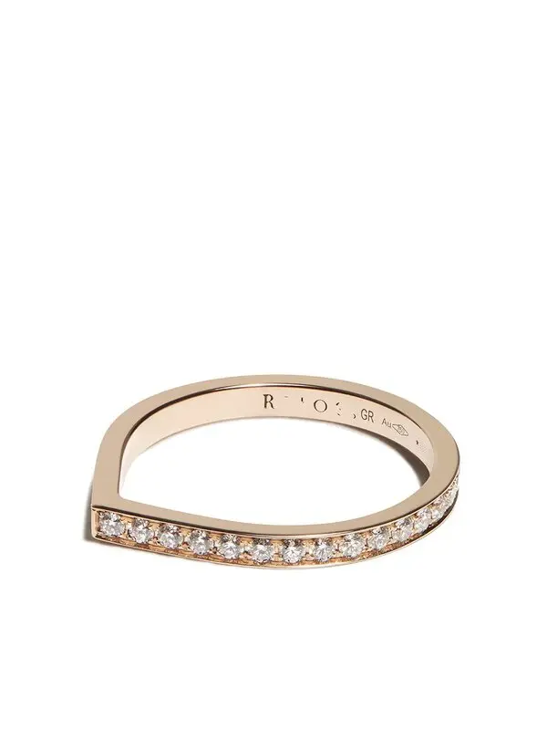 REPOSSI 18ct Rg Dia 1 Row Rng - Pink
