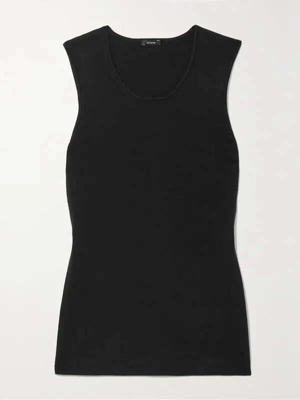 JOSEPH Silk-blend Tank - Black