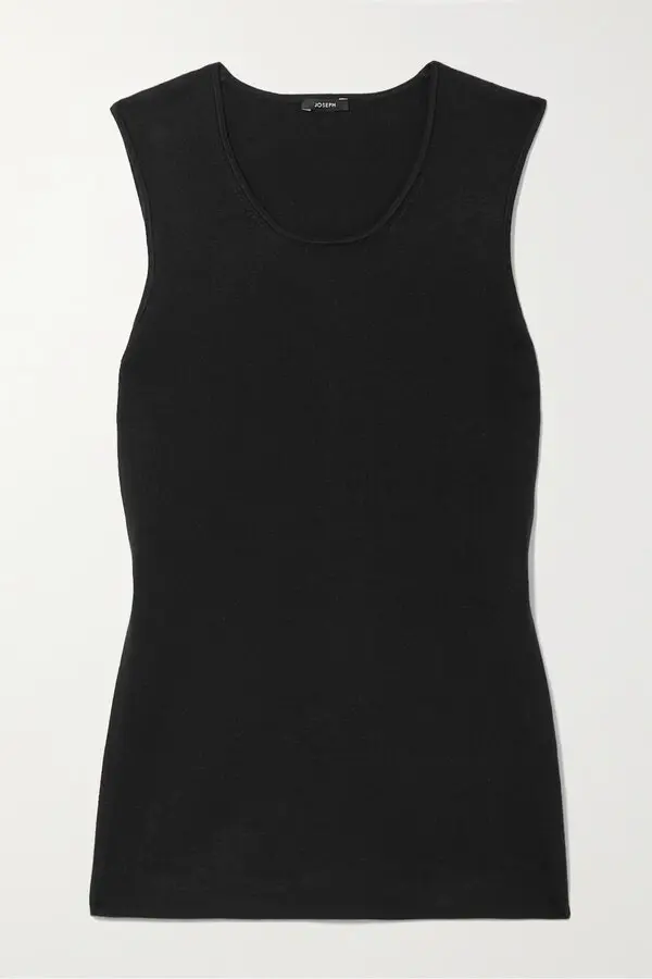 JOSEPH Silk-blend Tank - Black