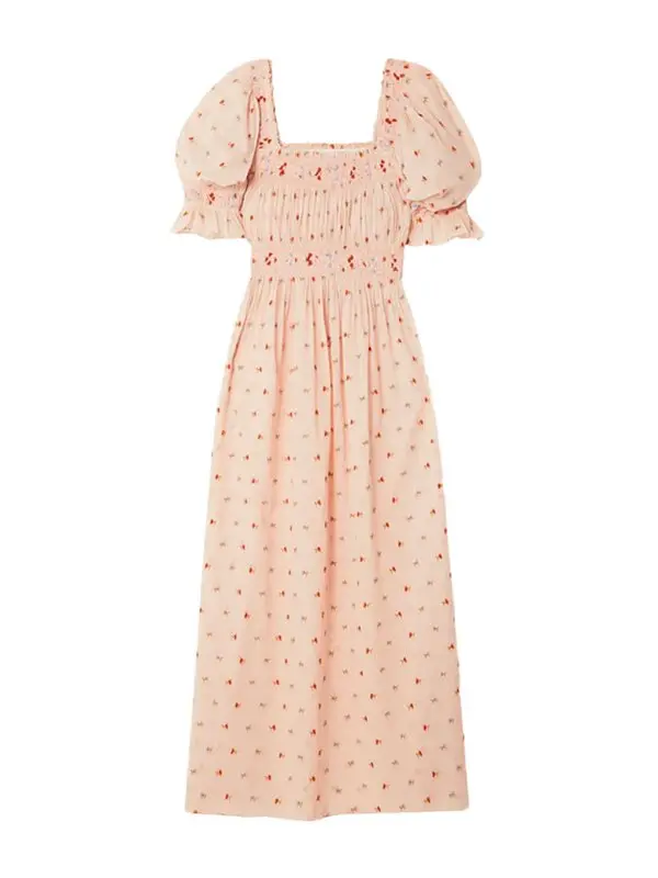 DÔEN Net Sustain Eclipse Embroidered Organic Cotton-voile Dress