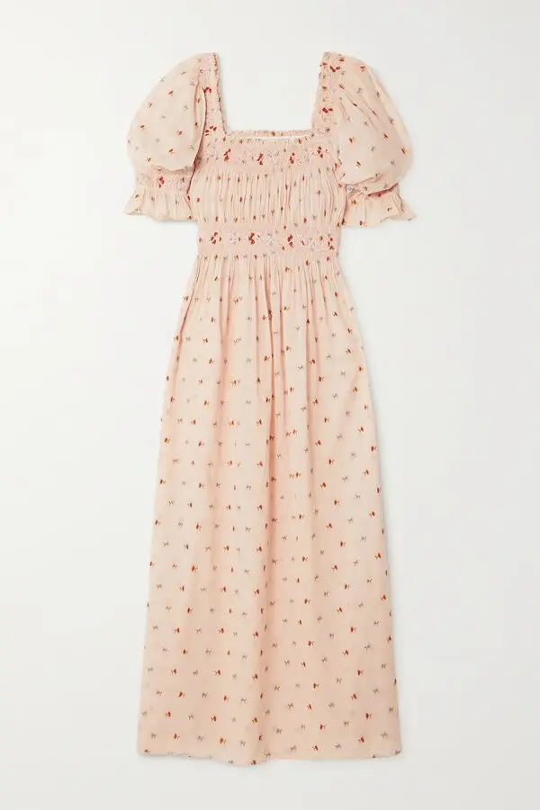 DÔEN Net Sustain Eclipse Embroidered Organic Cotton-voile Dress