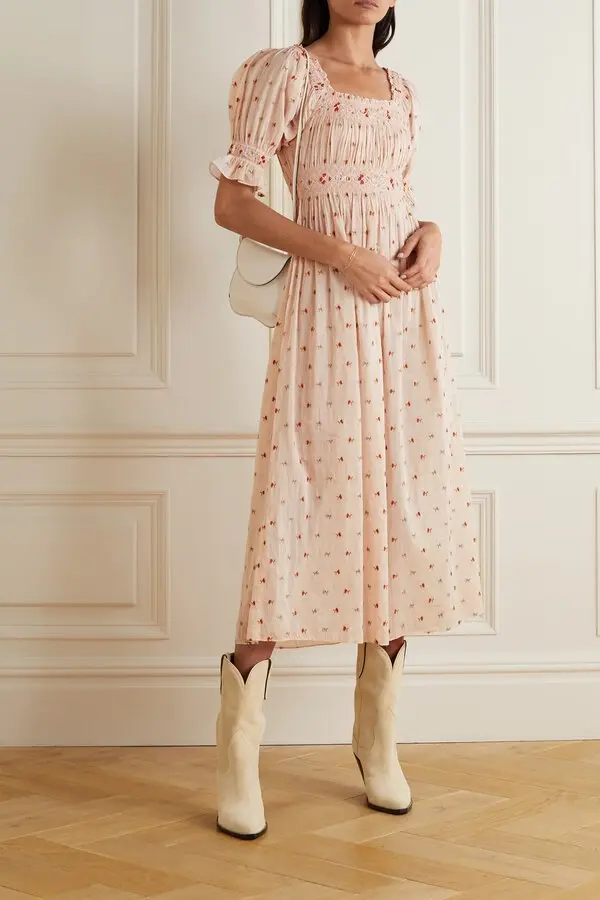 DÔEN Net Sustain Eclipse Embroidered Organic Cotton-voile Dress