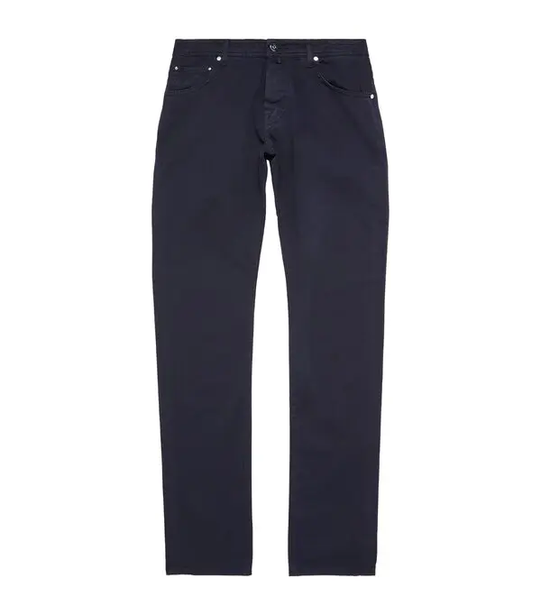 Jacob Cohen Stretch-cotton Slim Trousers - Navy