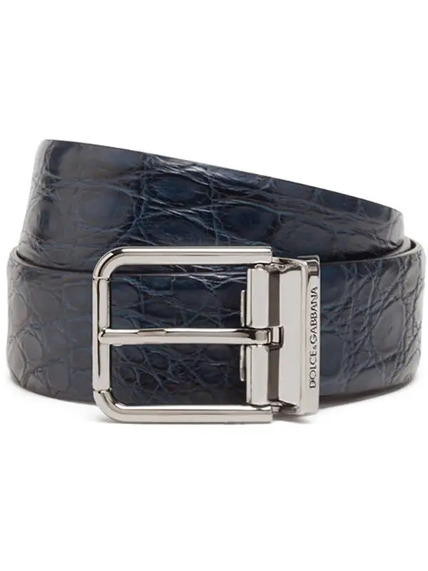Dolce & Gabbana Buckled Leather Belt - Blue