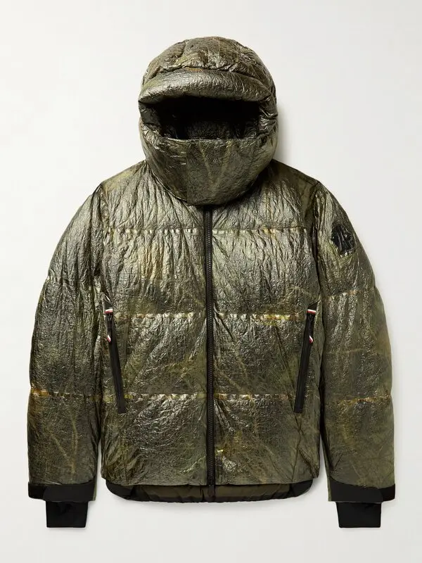 Moncler Printed Quilted Down Ski Jacket - Green
