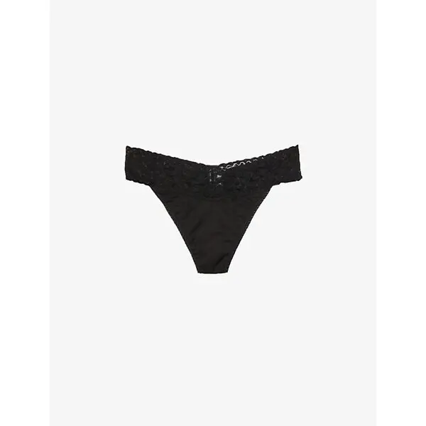 Hanky Panky Lace-trim Original-rise Stretch-cotton Thong
