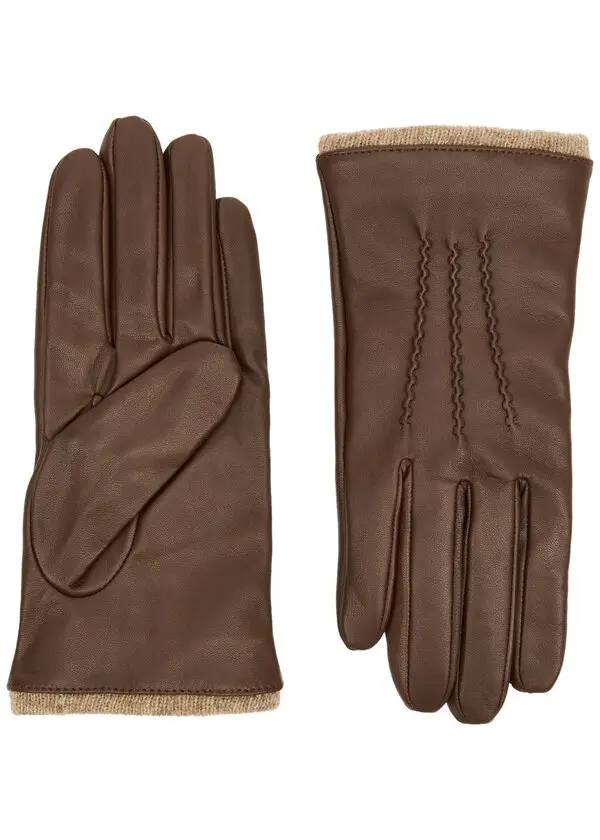 DENTS Loraine Leather Gloves - Brown