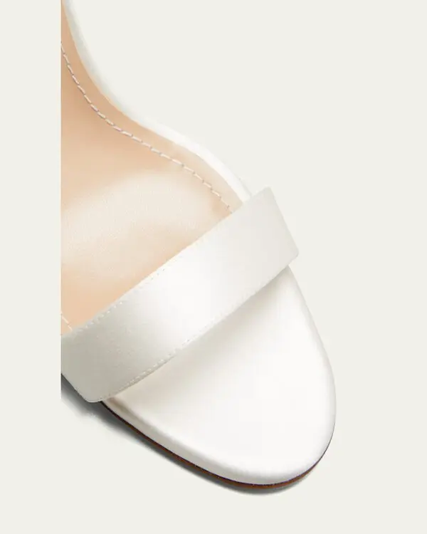 Manolo Blahnik Chaos Satin Stiletto Sandals - Cream