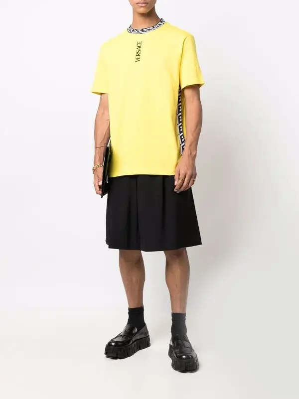Versace La Greca Trim T-Shirt In Yellow - 50% Off | Editorialist