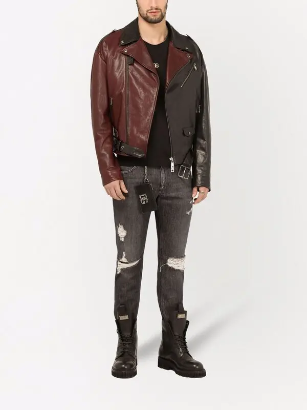 Dolce & Gabbana Two-tone Biker Jacket