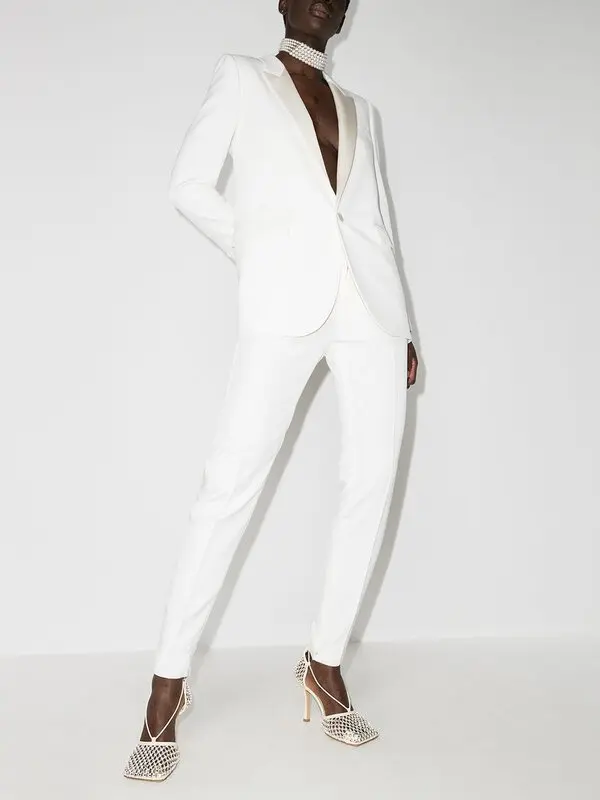 Saint Laurent Single-breasted Tuxedo Jacket - Neutrals