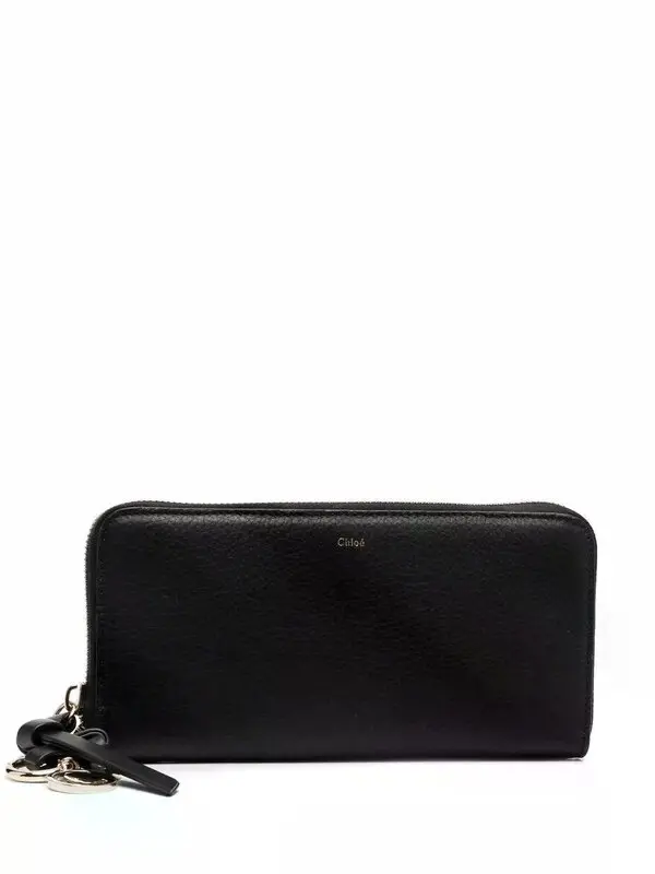 Chloé Alphabet Zip-around Leather Wallet - Black