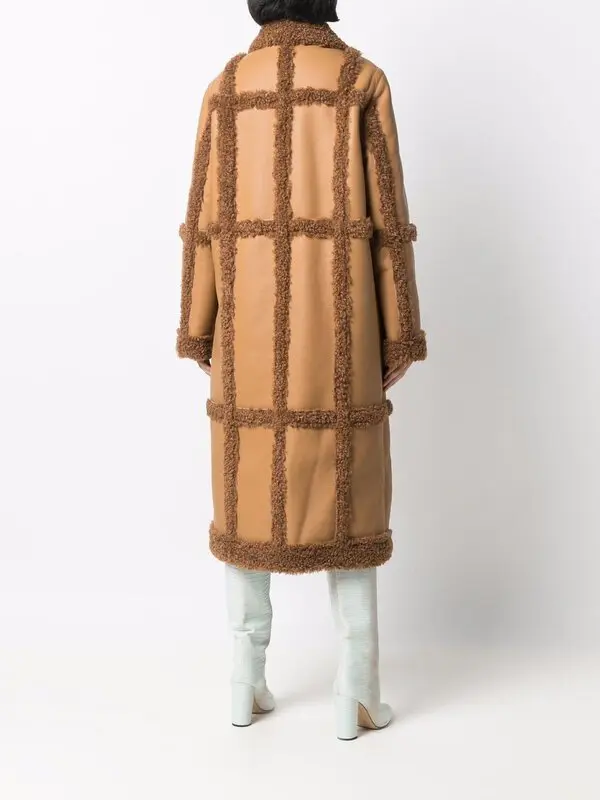 STAND STUDIO Contrast-trim Faux-leather Coat