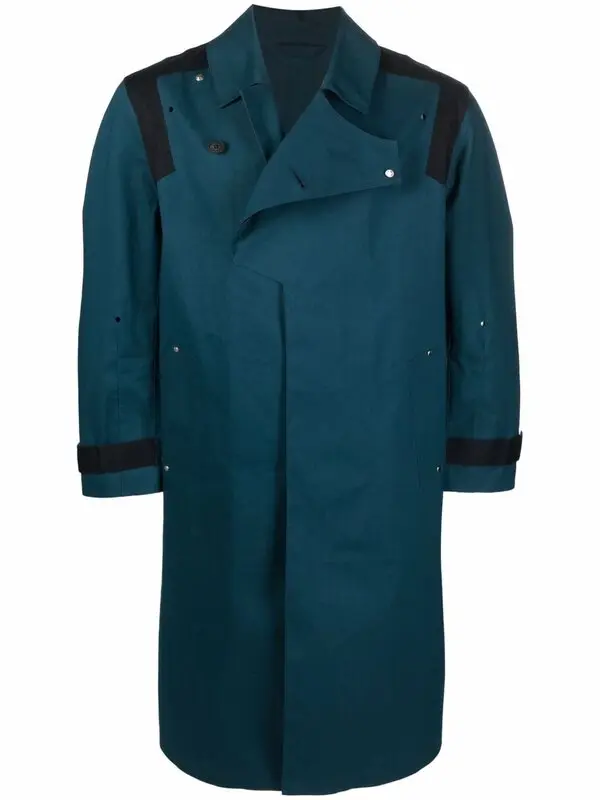 A-COLD-WALL* Logo-badge Longline Trench Coat - Blue