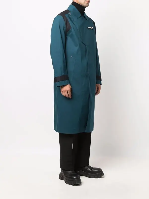 A-COLD-WALL* Logo-badge Longline Trench Coat - Blue