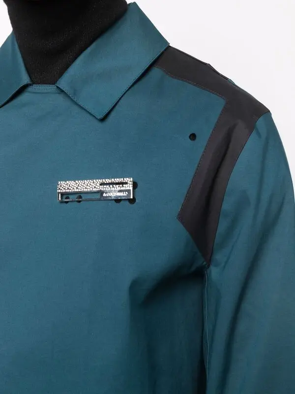 A-COLD-WALL* Logo-badge Longline Trench Coat - Blue
