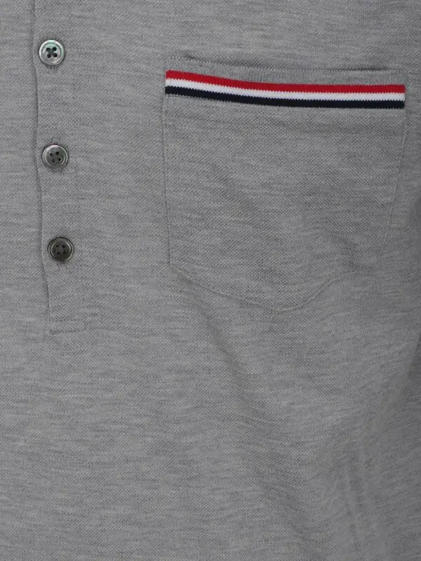 Thom Browne Pique Pocket Polo - Grey