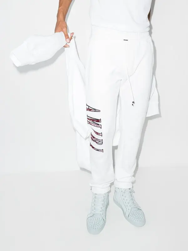 Amiri Paisley-logo Cotton Track Pants