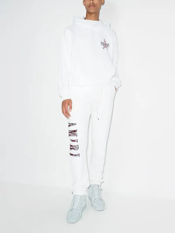 Amiri Paisley-logo Cotton Track Pants