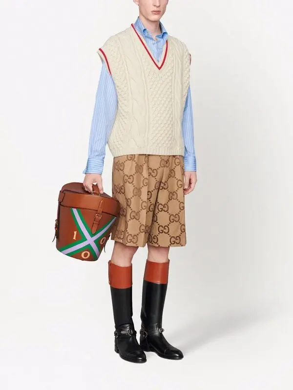 Gucci Cable-Knit V-Neck Vest - White | Editorialist