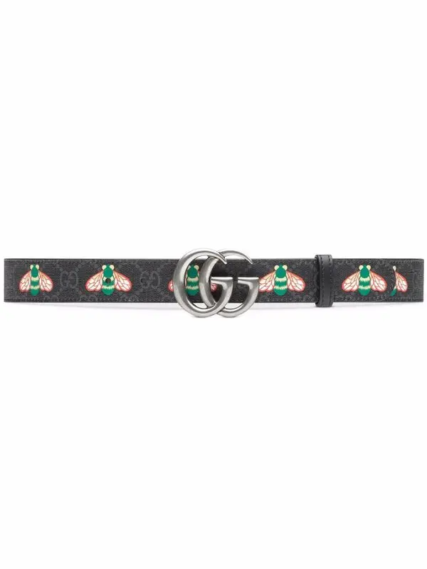 Gucci Gg Marmont Bee-print Thin Belt