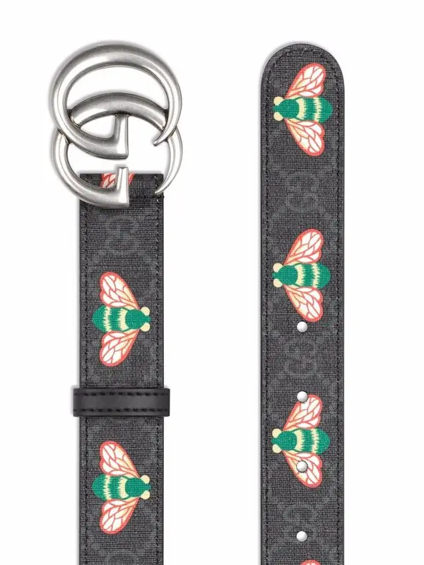 Gucci Gg Marmont Bee-print Thin Belt