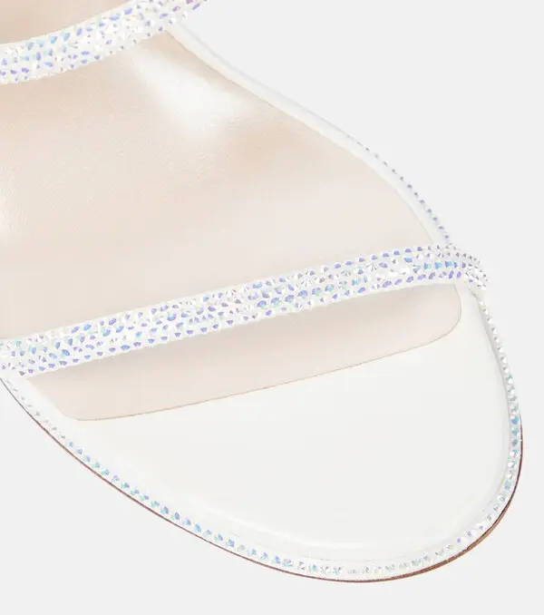 Rene Caovilla Cleo Embellished Leather Sandals - White