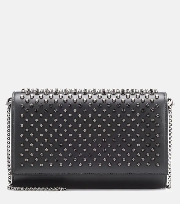 CHRISTIAN LOUBOUTIN Paloma Embellished Leather Clutch - Black