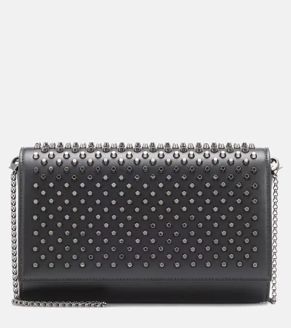 CHRISTIAN LOUBOUTIN Paloma Embellished Leather Clutch - Black