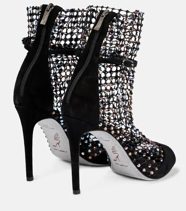 Rene Caovilla Galaxia Embellished Suede Sandals
