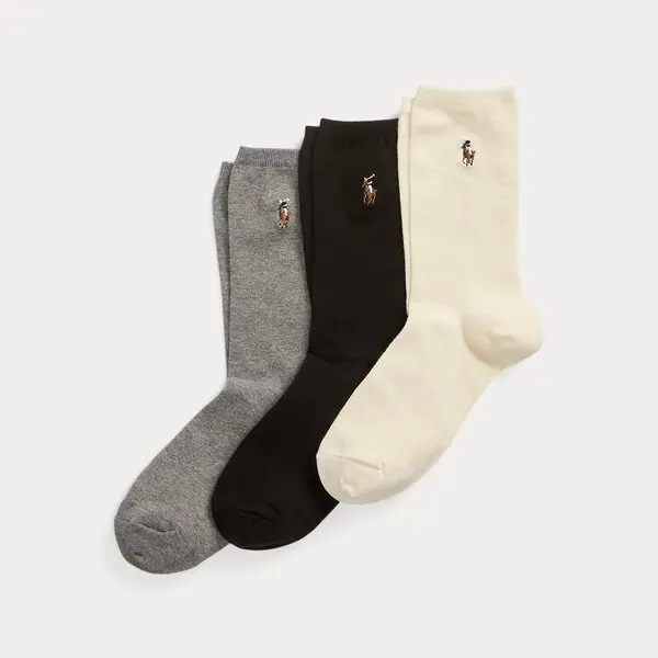 Ralph Lauren Crew Socks 3-pack - Black