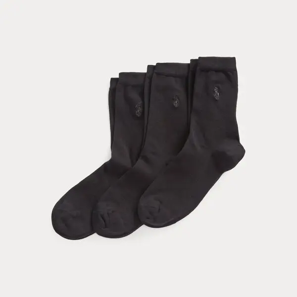 Ralph Lauren Crew Socks 3-pack - Black