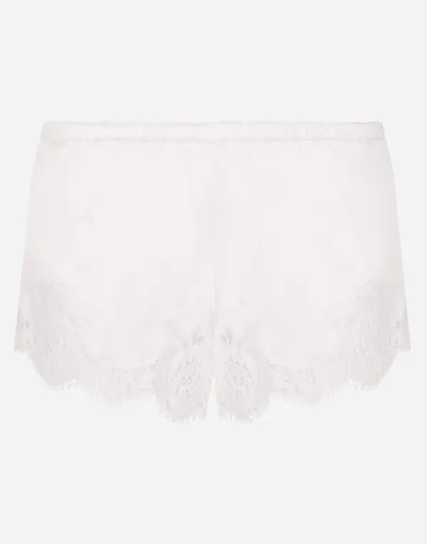 Dolce & Gabbana Stretch Silk Satin Shorts - White