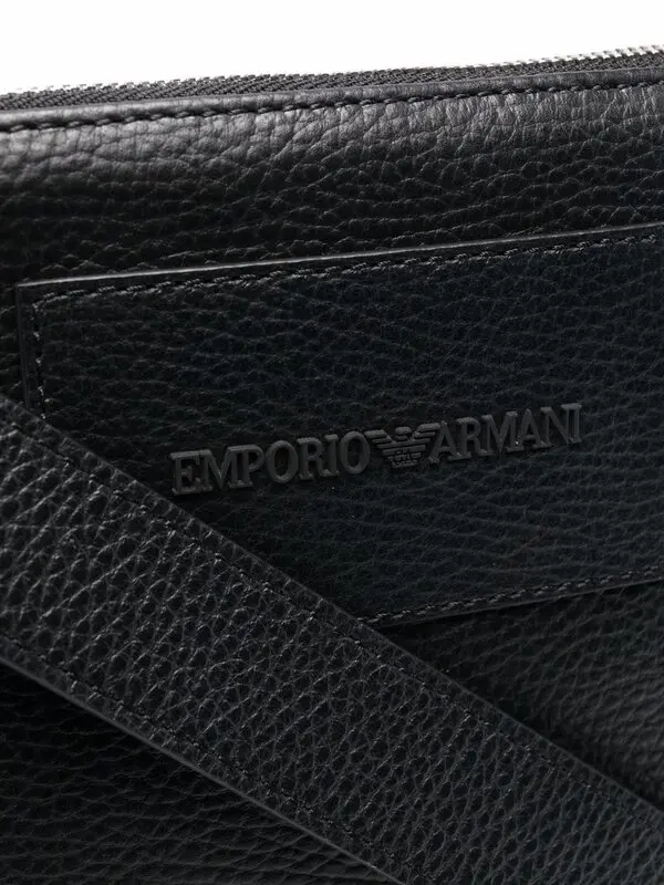 Emporio Armani Logo Embossed Messenger Bag