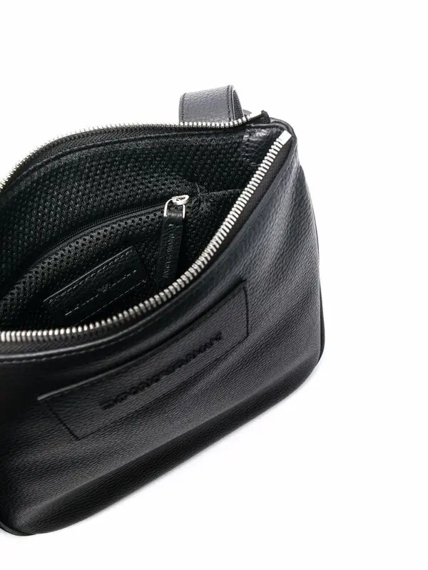 Emporio Armani Logo Embossed Messenger Bag