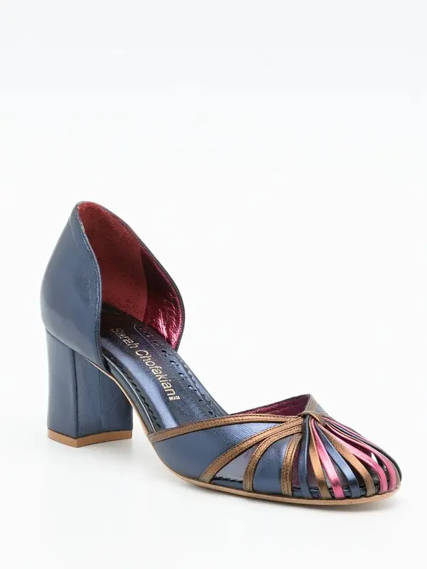 STUDIO CHOFAKIAN Metallic Leather Pumps