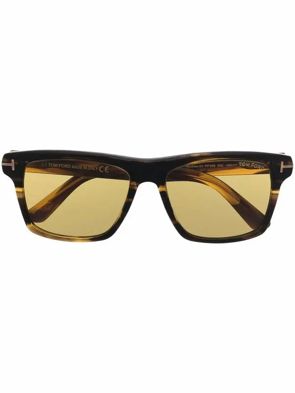 TOM FORD Tortoiseshell Square Frame Sunglasses - Brown