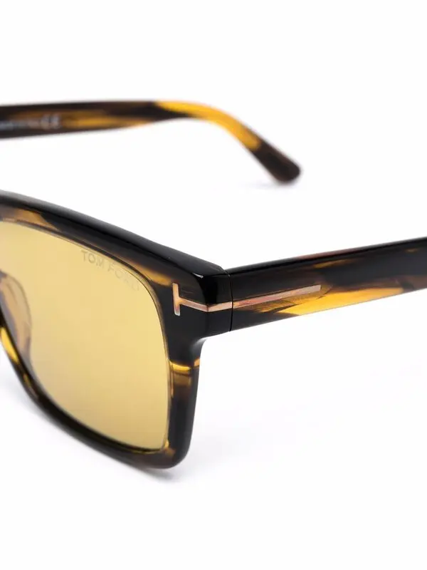 TOM FORD Tortoiseshell Square Frame Sunglasses - Brown