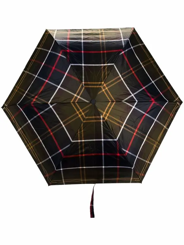 Barbour Portree Plaid Folding Umbrella - Green