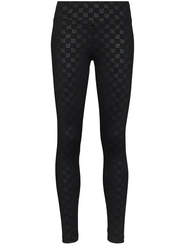 MISBHV All-over Logo Print Stretch Leggings - Black