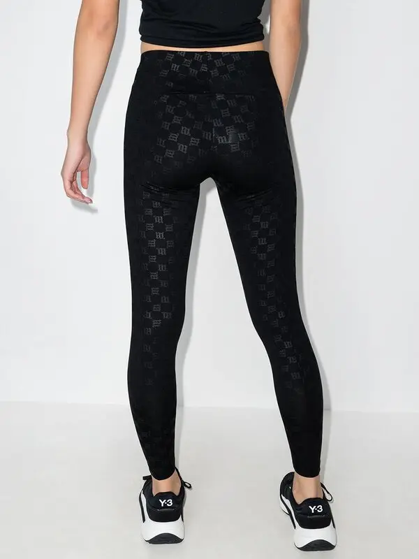 MISBHV All-over Logo Print Stretch Leggings - Black