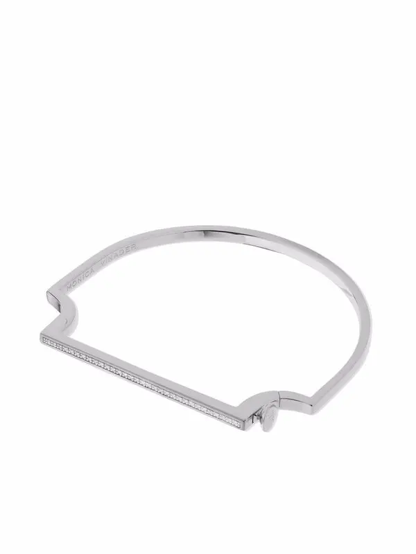 Monica Vinader Signature Skinny Diamond Bangle - Silver