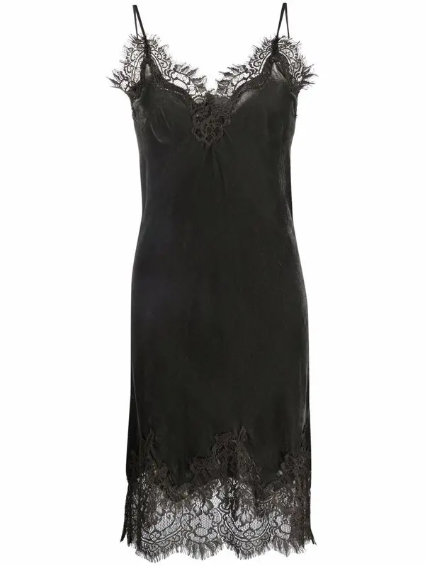 Gold Hawk Lace-trim Camisole Dress
