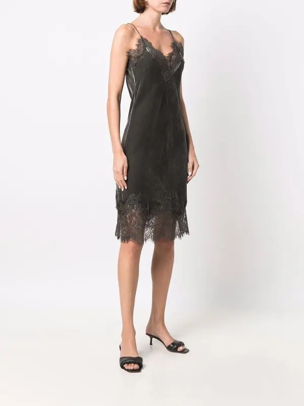 Gold Hawk Lace-trim Camisole Dress