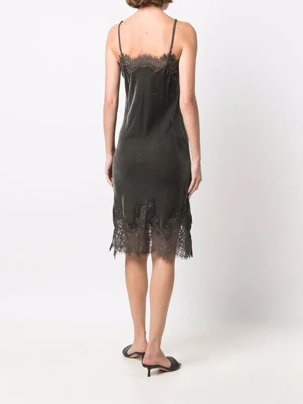 Gold Hawk Lace-trim Camisole Dress