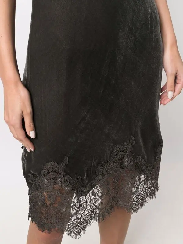 Gold Hawk Lace-trim Camisole Dress