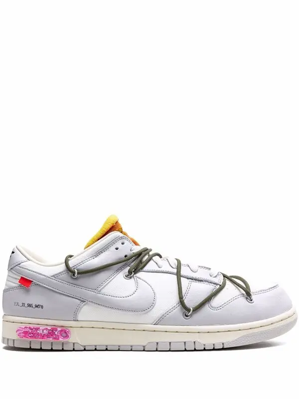 Nike X Off White Dunk Low Lot 22 Sneakers - Grey