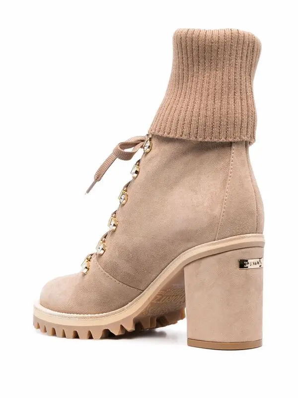 LE SILLA Ribbed-knit Edge Boots