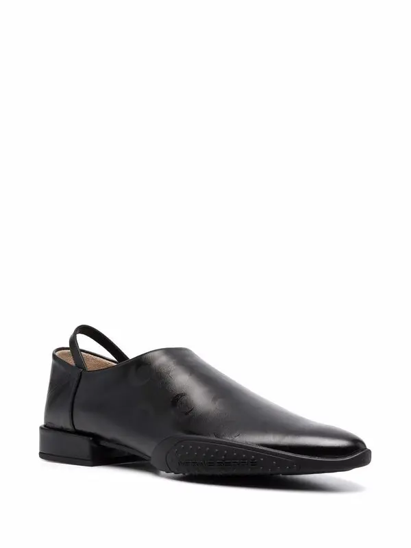 MARINE SERRE Crescent Moon-print Leather Slingbacks