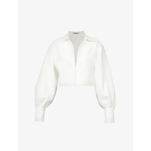 SUNDARBAY Cropped Stretch-crepe Top